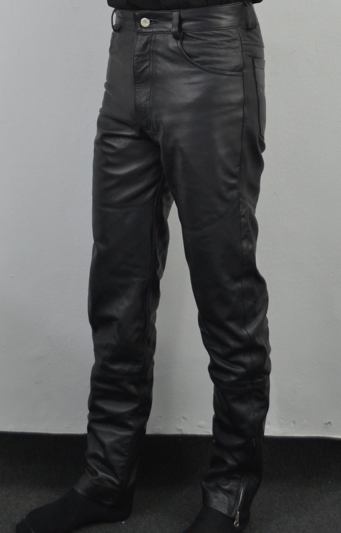 Terminator 2 Arnold Black Costume Straight Leather Pant – South Beach ...